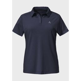 Sch&ouml;ffel Poloshirt SCH&Ouml;FFEL "Polo Shirt Ramseck L", Damen, Gr. 36, blau (8820, blau), Oberstoff: 77% Polyester, 18% Lyocell, 5% Elasthan, V-Ausschnitt, Shirts