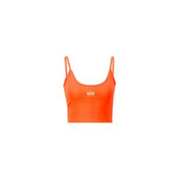 Muscleshirt Alpha Industries "Basic Crop-Top SL Women", Damen, Gr. M, rot (atomic rot), Obermaterial: 95% Baumwolle, 5% Elastan, Shirts