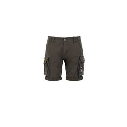 Shorts Alpha Industries "Crew Short Patch", Herren, Gr. 33, Normalgr&ouml;&szlig;en, grau (grauschwarz), Obermaterial: 98% Baumwolle, 2% Elastan; Futter: 100% Baumwolle, Hosen Shorts