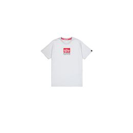 T-Shirt Alpha Industries "Satin Logo T-Shirt", Herren, Gr. L, grau (pastel grau), Obermaterial: 100% Baumwolle, Shirts T-Shirt