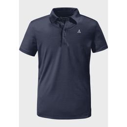 Sch&ouml;ffel Poloshirt SCH&Ouml;FFEL "CIRC Polo Shirt Tauron M", Herren, Gr. 50, blau (8820, blau), Oberstoff: 100% Polyester, V-Ausschnitt, Shirts