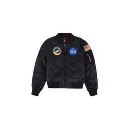 Bomberjacke Alpha Industries "MA-1 VF NASA Kids", Mädchen, Gr. 16, schwarz, Obermaterial: 100% Nylon, Futter: 100% Nylon, Jacken