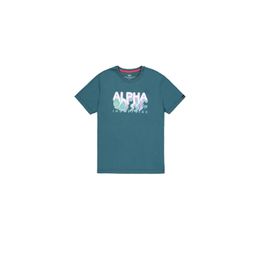T-Shirt Alpha Industries "Nebula T-Shirt", Herren, Gr. L, gr&uuml;n (force gr&uuml;n), Obermaterial: 100% Baumwolle, Shirts T-Shirt