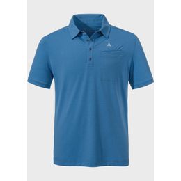 Sch&ouml;ffel Poloshirt SCH&Ouml;FFEL "Polo Shirt Ramseck M", Herren, Gr. 48, blau (8405, blau), Oberstoff: 77% Polyester, 18% Lyocell, 5% Elasthan, V-Ausschnitt, Shirts