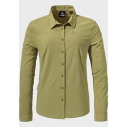 Sch&ouml;ffel Outdoorbluse SCH&Ouml;FFEL "Hiking Blouse Style Dunajec WMS", Damen, Gr. 42, 4605, gr&uuml;n, Oberstoff: 85% Polyester 15% Elasthan, Basic, V-Ausschnitt, Blusen