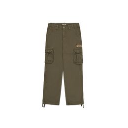 Cargohose Alpha Industries "Jet Pant", Damen, Gr. 28, Normalgr&ouml;&szlig;en, gr&uuml;n (schwarz olive), Obermaterial: 100% Baumwolle; Futter: 100% Baumwolle, Hosen Cargohose