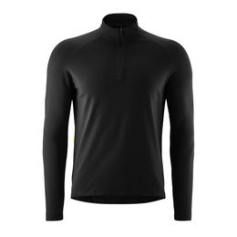 Radtrikot Gonso "Essential Jersey Longsleeve M", Damen, Gr. L, schwarz, 86% Polyester; 14% Elastan, hoch geschlossener Ausschnitt, Trikots, Herren Fahrradtrikot langarm, Midlayer Trikot