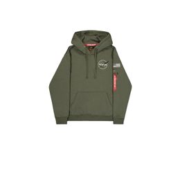 Hoodie Alpha Industries "Space Shuttle Hoodie", Herren, Gr. L, gr&uuml;n (schwarz olive), Obermaterial: 80% Baumwolle, 20% Polyester, regular fit, Sweatshirts Hoodie