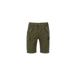 Shorts Alpha Industries "Airman Short", Herren, Gr. 30, Normalgr&ouml;&szlig;en, gr&uuml;n (schwarz olive), Obermaterial: 98% Baumwolle, 2% Elastan; Futter: 100% Baumwolle, Hosen Shorts