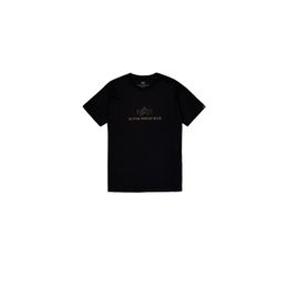 T-Shirt Alpha Industries "Basic Mid Logo TPU T-Shirt", Herren, Gr. XS, schwarz (schwarz, shiny gold), Obermaterial: 100% Baumwolle, Shirts