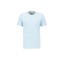 T-Shirt Alpha Industries "Organics EMB T-Shirt", Damen, Gr. M, blau (organic sky blau), Obermaterial: 100% Baumwolle, Shirts T-Shirt