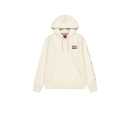 Hoodie Alpha Industries "Camo Sleeve Hoodie", Herren, Gr. M, wei&szlig; (vintage wei&szlig;), Obermaterial: 80% Baumwolle, 20% Polyester, regular fit, Sweatshirts Hoodie