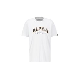 T-Shirt Alpha Industries "College T-Shirt", Herren, Gr. 3XL, weiß, Obermaterial: 100% Baumwolle, Shirts