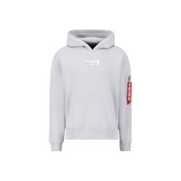 Hoodie Alpha Industries "Metal Plate Hoodie", Herren, Gr. XL, grau (pastel grau), Obermaterial: 80% Baumwolle, 20% Polyester, regular fit, Sweatshirts Hoodie