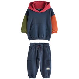 next Sweatshirt und Hose Jungen Gr&ouml;&szlig;e 86 navy / dunkelgr&uuml;n / orange / rot