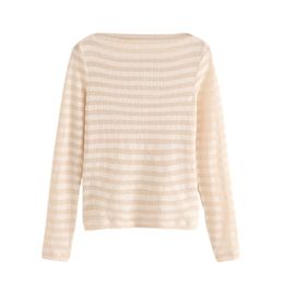 next Shirt Damen Gr&ouml;&szlig;e 6XL hellbeige / wei&szlig;