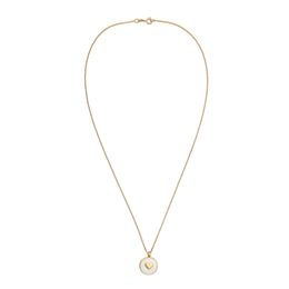 Elli Kette 'Pl&auml;ttchen' Damen Gr&ouml;&szlig;e 45 gold / wei&szlig;