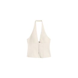 Bershka Top Damen Gr&ouml;&szlig;e M sand / wei&szlig;