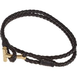 Tom Ford Armb&auml;nder - T Wrap Woven Bracelet Black - Gr. M - in Schwarz - f&uuml;r Damen
