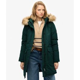 Superdry Damen Everest Parka mit Kunstfellbesatz Green - Gr&ouml;&szlig;e: 40 208221850058627E019