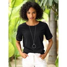 Heine Damen Shirt, Schwarz, Gr. 44, T-Shirts, 100% Baumwolle