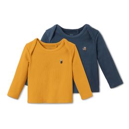 Tchibo - 2 Baby-Rippshirts - Baby - Gr. 62/68 - dunkelblau