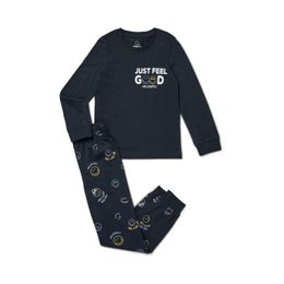 Tchibo - Kinder-Pyjama Smileyworld - Jungen - Gr. 134/140 - dunkelblau/print