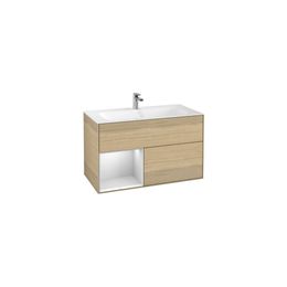 Villeroy & Boch V&B Waschtischunterschrank Finion Reg links White matt lacquer, Oak Veneer ; Villeroy & Boch (F030MTPC)