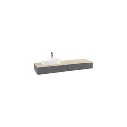 Villeroy & Boch V&B Waschtischunterschrank mit Frontstruktur Antao 160x50cm, HL, WBP botti., Anthrac. m Lac ; Villeroy & Boch (K15153GK)