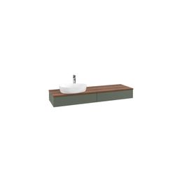 Villeroy & Boch V&B Waschtischunterschrank mit Frontstruktur Antao 160x50cm, HL, WBP w. wal, lea gre. m Lac ; Villeroy & Boch (K15152HL)