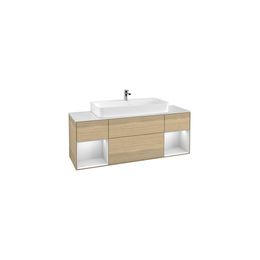 Villeroy & Boch V&B Waschtischunterschrank Wandbeleuchtung Finion 160cm, Reg wh. matt lacquer, Oak Veneer ; Villeroy & Boch (G211MTPC)