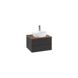 Villeroy & Boch V&B Waschtischunterschrank mit Frontstruktur -Beleuchtung Antao 60x36x50cm, HL, WBP w. wal, bla m Lac ; Villeroy & Boch (L18152PD)