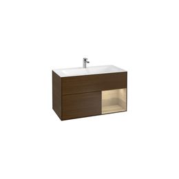 Villeroy & Boch V&B Waschtischunterschrank Wandbeleuchtung Finion 99,6x59,1cm, Reg re Oa ven, wal veneer ; Villeroy & Boch (G040PCGN)