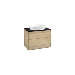 Villeroy & Boch V&B Waschtischunterschrank Wandbeleuchtung Finion 80x60,3cm, Abd.-Pl. bla matt, Oak Veneer ; Villeroy & Boch (G99200PC)