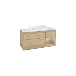 Villeroy & Boch V&B Waschtischunterschrank Wandbeleuchtung Finion 120x60 cm, Reg re Oak Veneer, Oak Veneer ; Villeroy & Boch (G711PCPC)