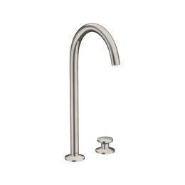 Hansgrohe 2-Loch-Waschtischarmatur Sel. 260 Axor One A 165mm, m Pus-Op-Abl, Edelstahl-Optik (48060800)