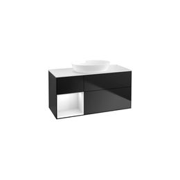 Villeroy & Boch V&B Waschtischunterschrank Wandbeleuchtung Finion 120cm, Pl w m, Rg glo wh. Lac, bla m Lac ; Villeroy & Boch (GA61GFPD)