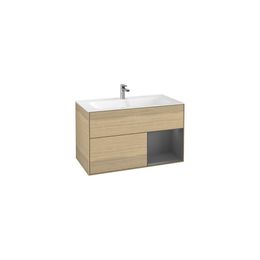 Villeroy & Boch V&B Waschtischunterschrank Finion Regal rechts Anthracite matt, Oak Veneer ; Villeroy & Boch (F040GKPC)