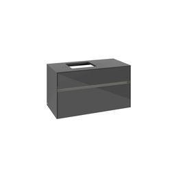 Villeroy & Boch V&B Waschtischunterschrank Collaro 100x54,8x50cm, WT l, LED 7,3 W, glo Gr ; Villeroy & Boch (C126B0FP)