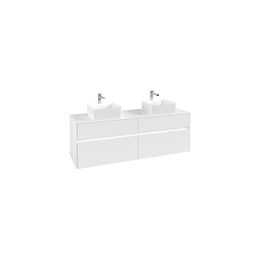 Villeroy & Boch V&B Waschtischunterschrank Collaro 160x54,8x50cm, f 2 WT, m LED, wh. ma ; Villeroy & Boch (C052B0MS)