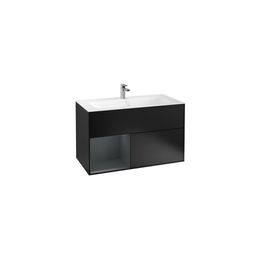 Villeroy & Boch V&B Waschtischunterschrank Finion Reg li md bl. m Lac, Black matt lacquer ; Villeroy & Boch (F030HGPD)