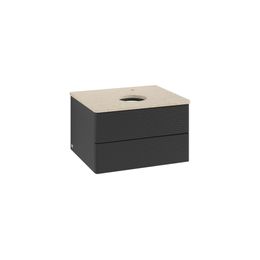 Villeroy & Boch V&B Waschtischunterschrank mit Frontstruktur -Beleuchtung Antao 60x36x50cm, HL, WBP botti., bla m Lac ; Villeroy & Boch (L18153PD)