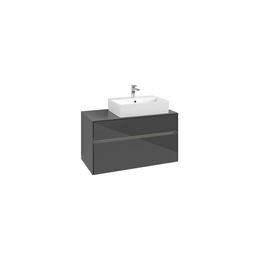 Villeroy & Boch V&B Waschtischunterschrank Collaro 100x54,8x50cm, WT r, LED 7,3 W, glo Gr ; Villeroy & Boch (C127B0FP)