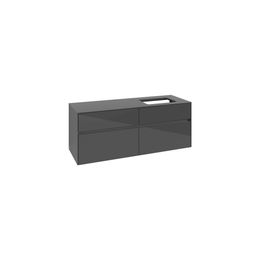 Villeroy & Boch V&B Waschtischunterschrank Collaro 140x54,8x50cm, WT rechts, glossy grey ; Villeroy & Boch (C11800FP)