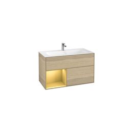 Villeroy & Boch V&B Waschtischunterschrank Finion Regal links Gold matt, Oak Veneer ; Villeroy & Boch (F030HFPC)