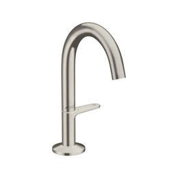 Hansgrohe Waschtisch-Einhebelmischer Sel. 140 Axor One A 122mm, m Pus-Op-Abl, Edelstahl-Optik (48010800)