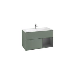 Villeroy & Boch V&B Waschtischunterschrank Finion Reg re Anthrac. matt, Olive Matt Lacquer ; Villeroy & Boch (F040GKGM)