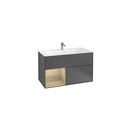 Villeroy & Boch V&B Waschtischunterschrank Finion Regal links Oak Veneer, Anthracite matt ; Villeroy & Boch (F030PCGK)
