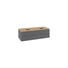 Villeroy & Boch V&B Waschtischunterschrank mit Frontstruktur, mit Beleuchtung Antao 120x36x50cm, WBP hon. Oa, Anthrac. m Lac ; Villeroy & Boch (L24111GK)