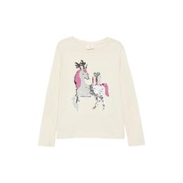 s.Oliver Shirt Mädchen Größe 104/110 creme / hellpink / silber